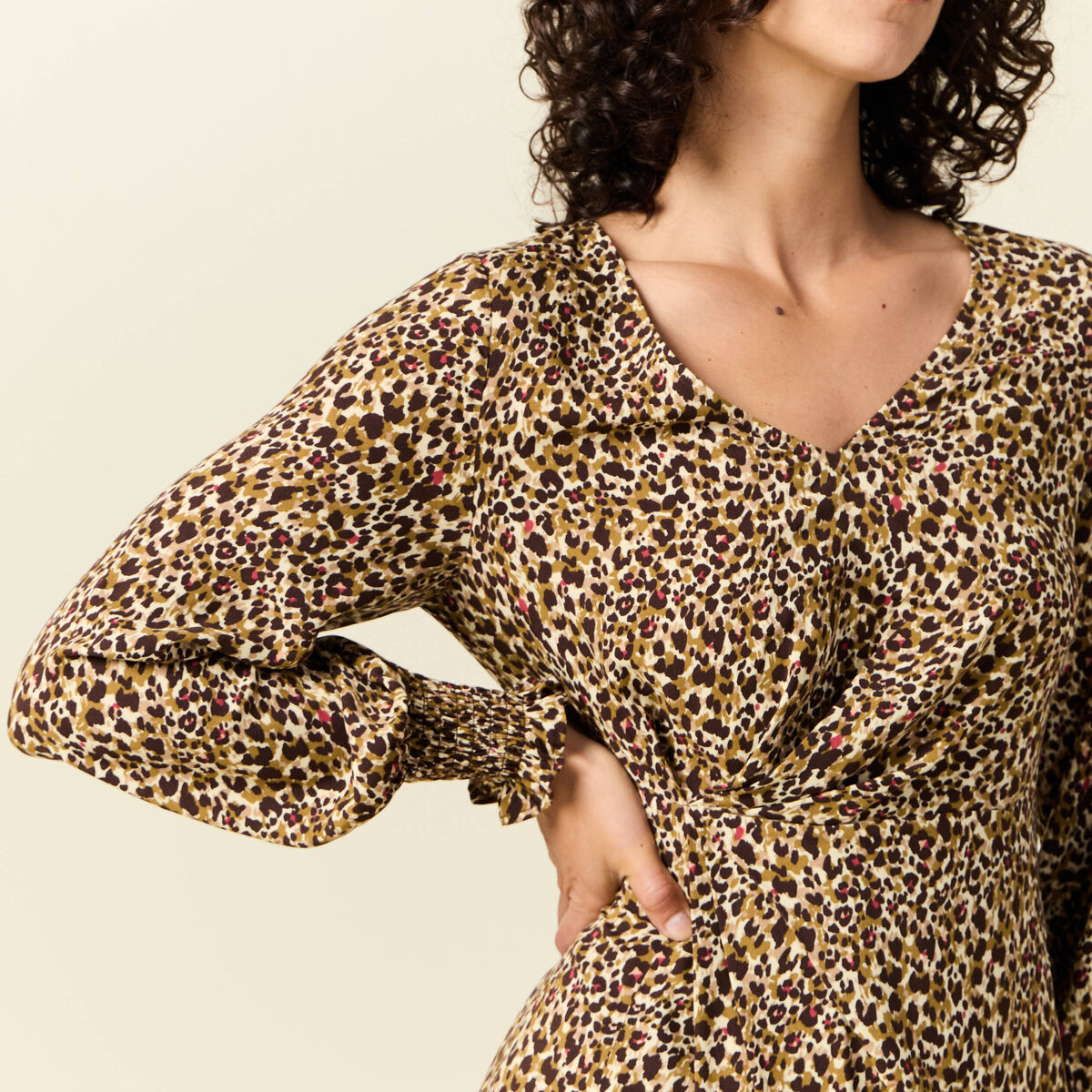 Robe longue évasée taupe femme | Bonobo