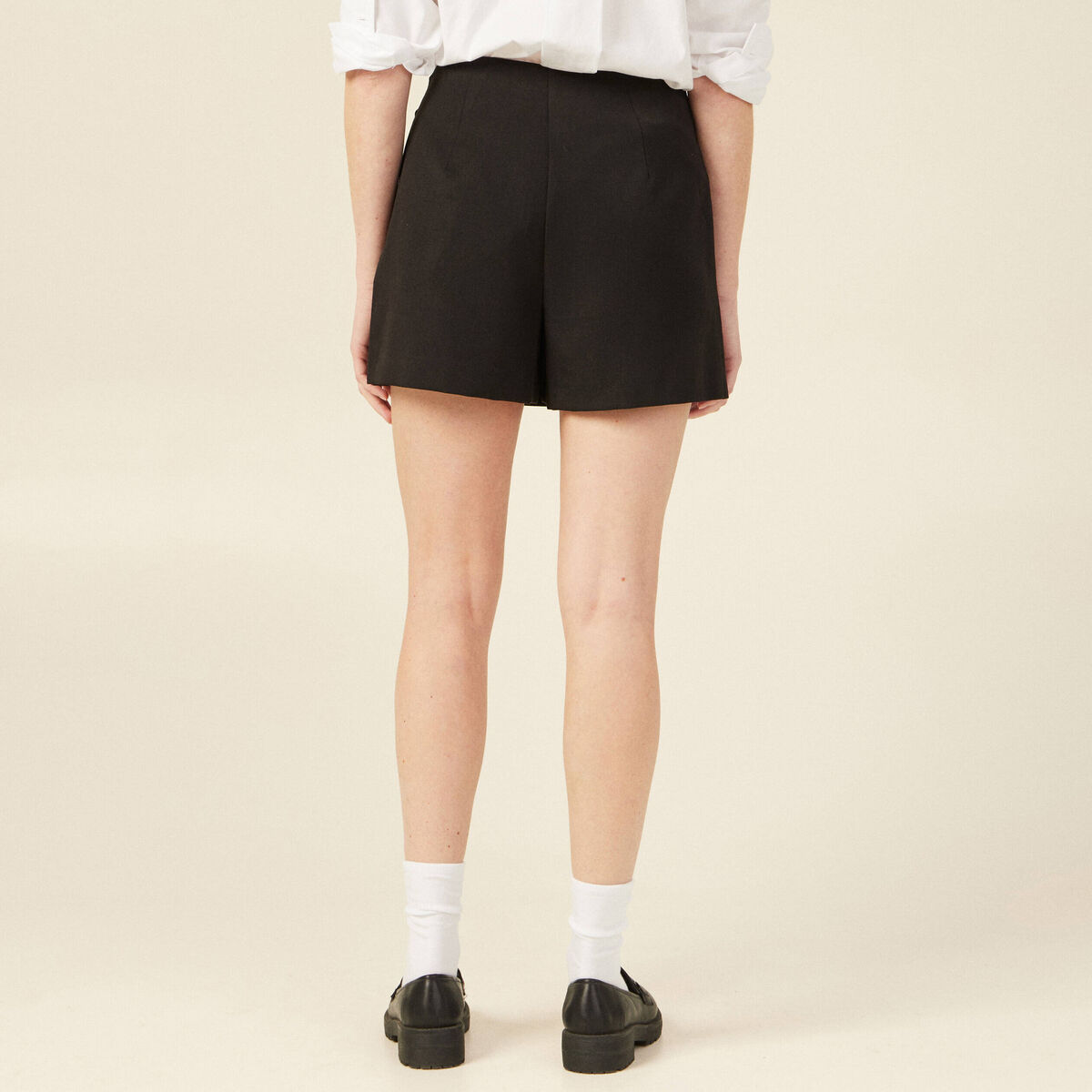 Jupe-short cargo avec boucle noir femme | Bonobo