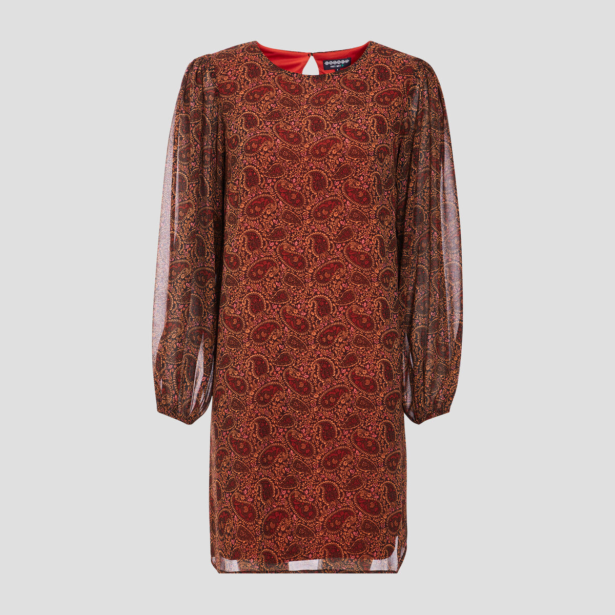Robe droite courte manches longues noir femme | Bonobo