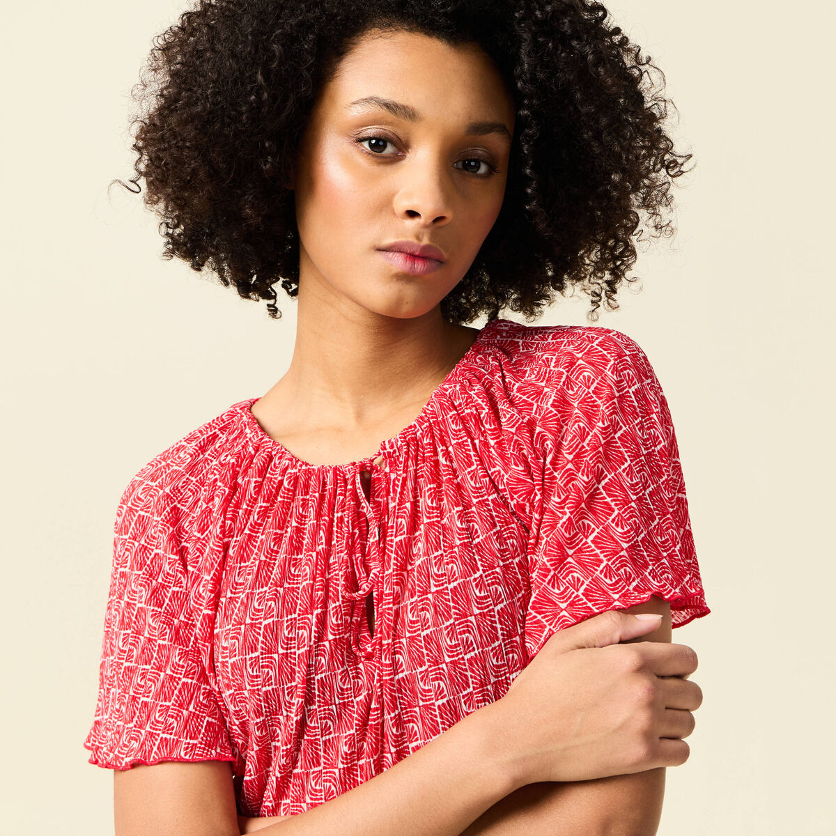 T-shirt manches courtes rouge femme | Bonobo