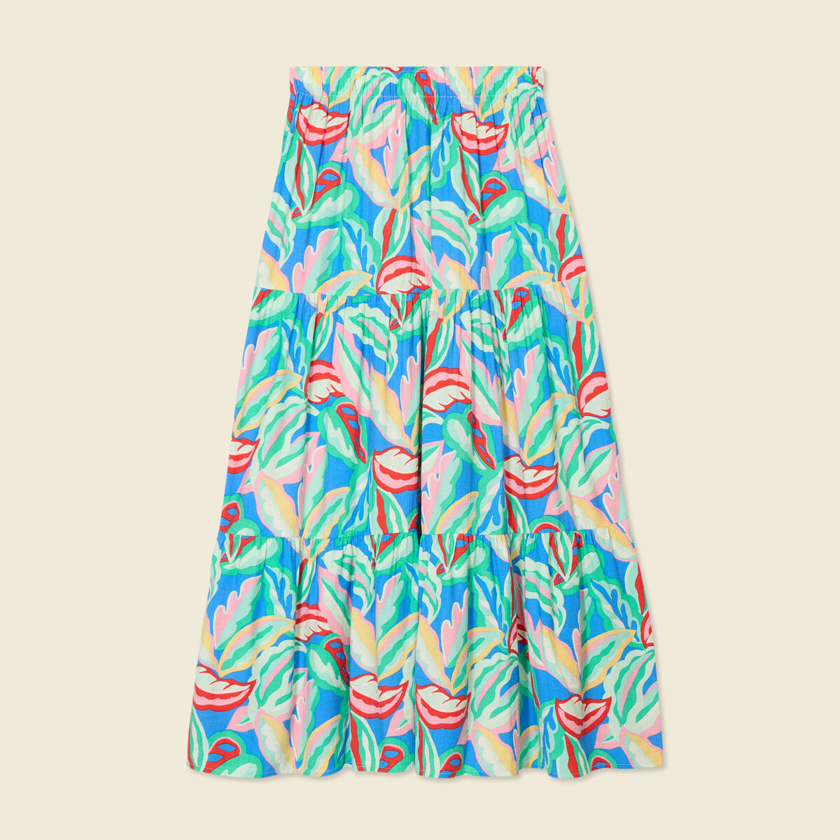 Jupe longue évasée multicolore femme | Bonobo