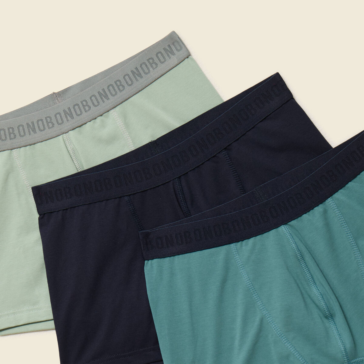 Lot de 3 boxers vert foncé homme | Bonobo