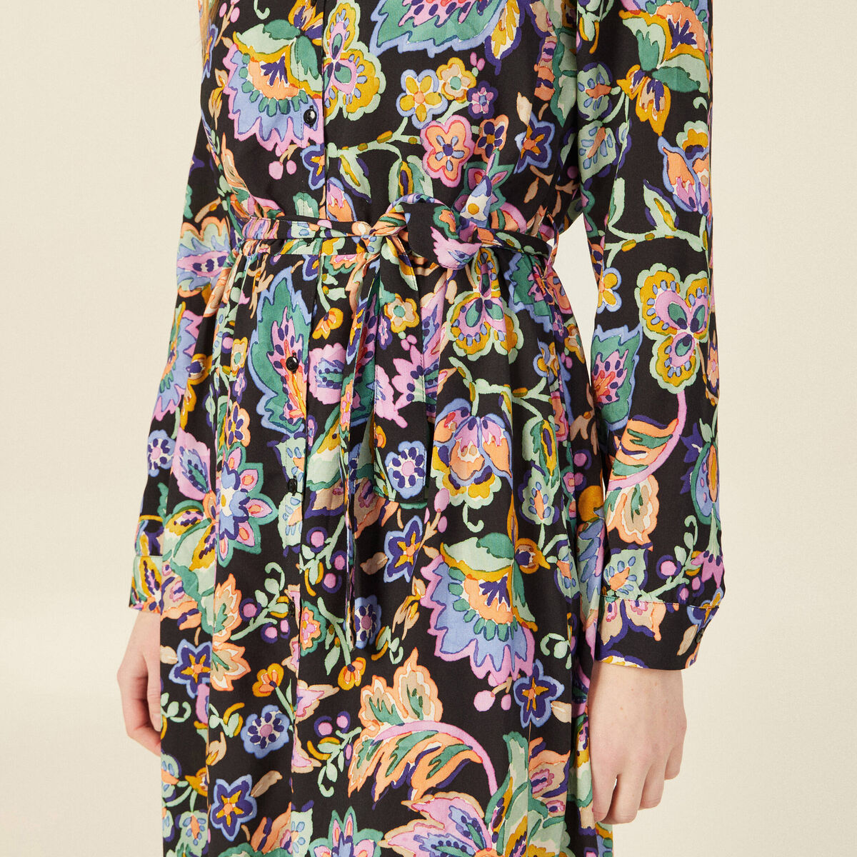 Robe midi droite multicolore femme | Bonobo