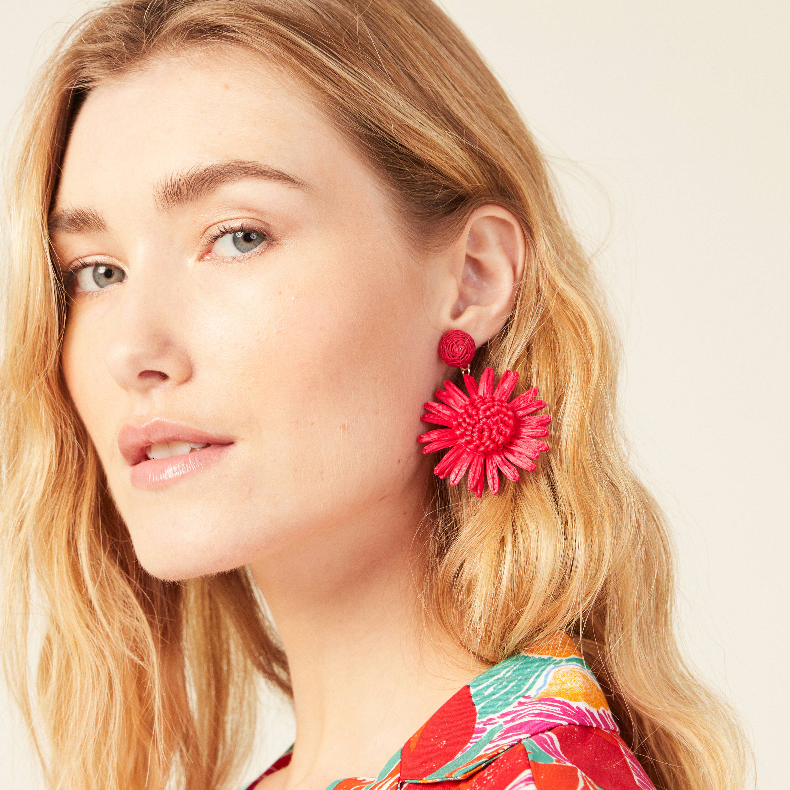 Boucles d'oreilles pendantes rouge femme | Bonobo