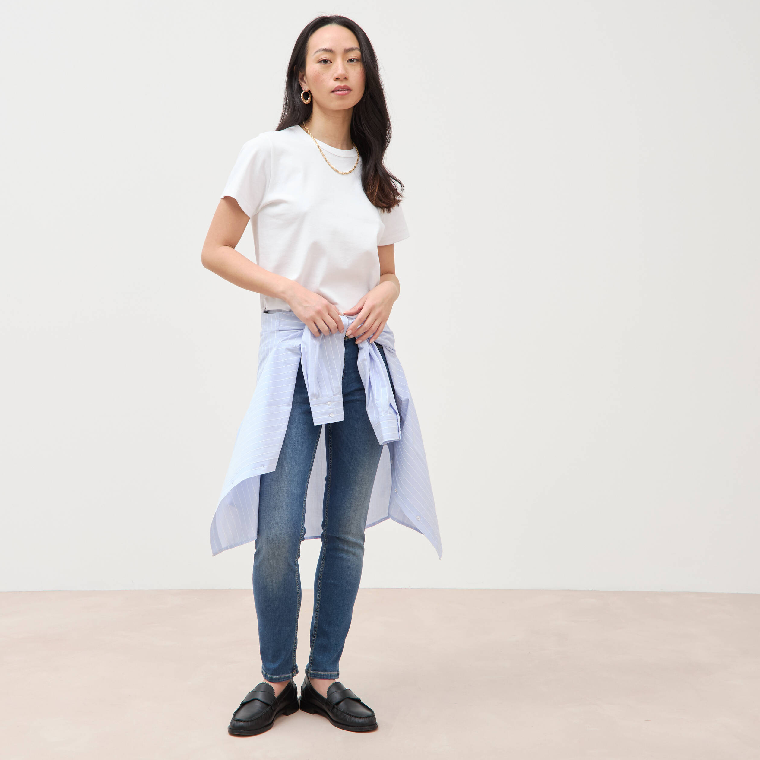Jeans skinny push up 7/8ème denim stone femme | Bonobo