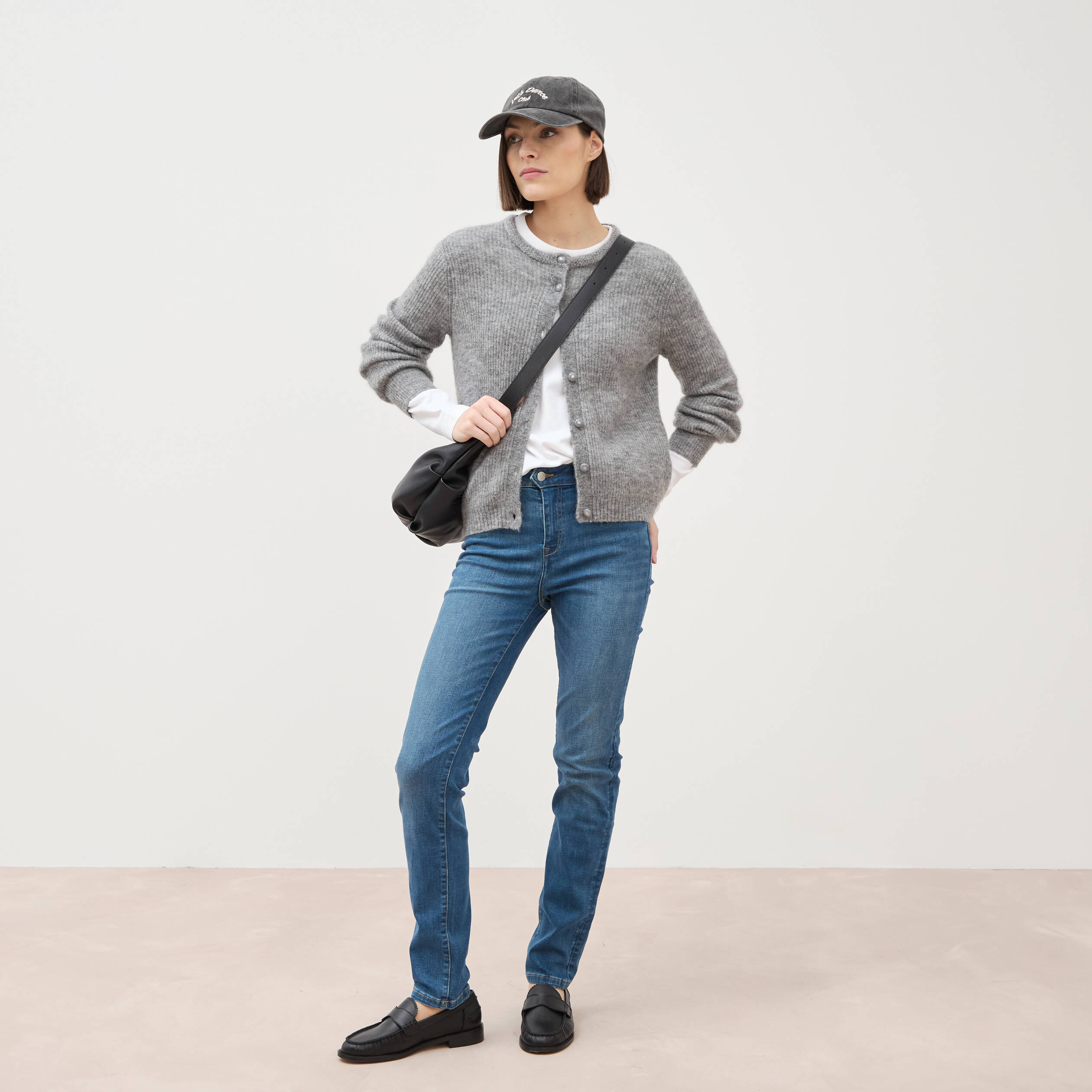 Jeans slim taille haute denim stone femme | Bonobo