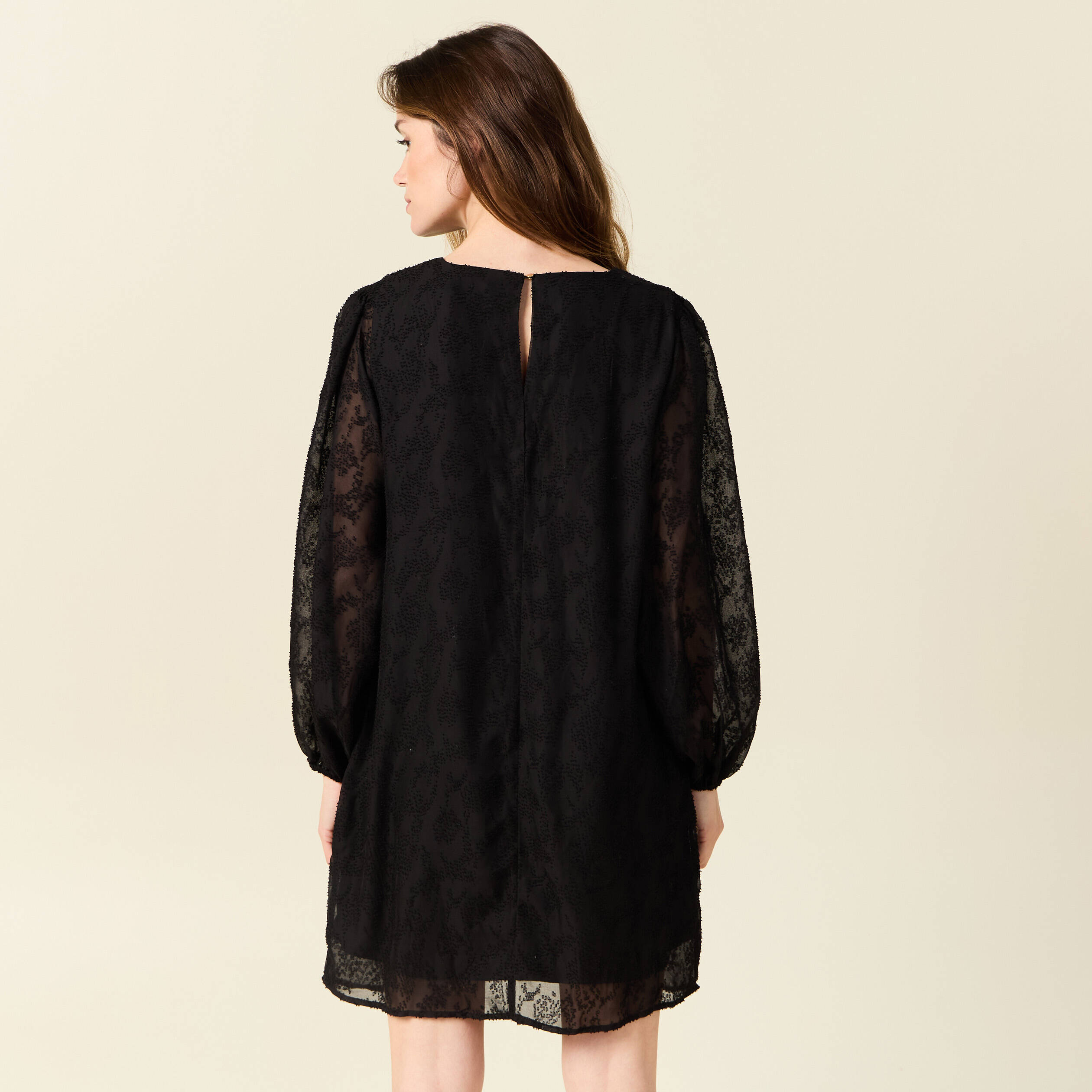 Robe droite manches longues noir femme | Bonobo