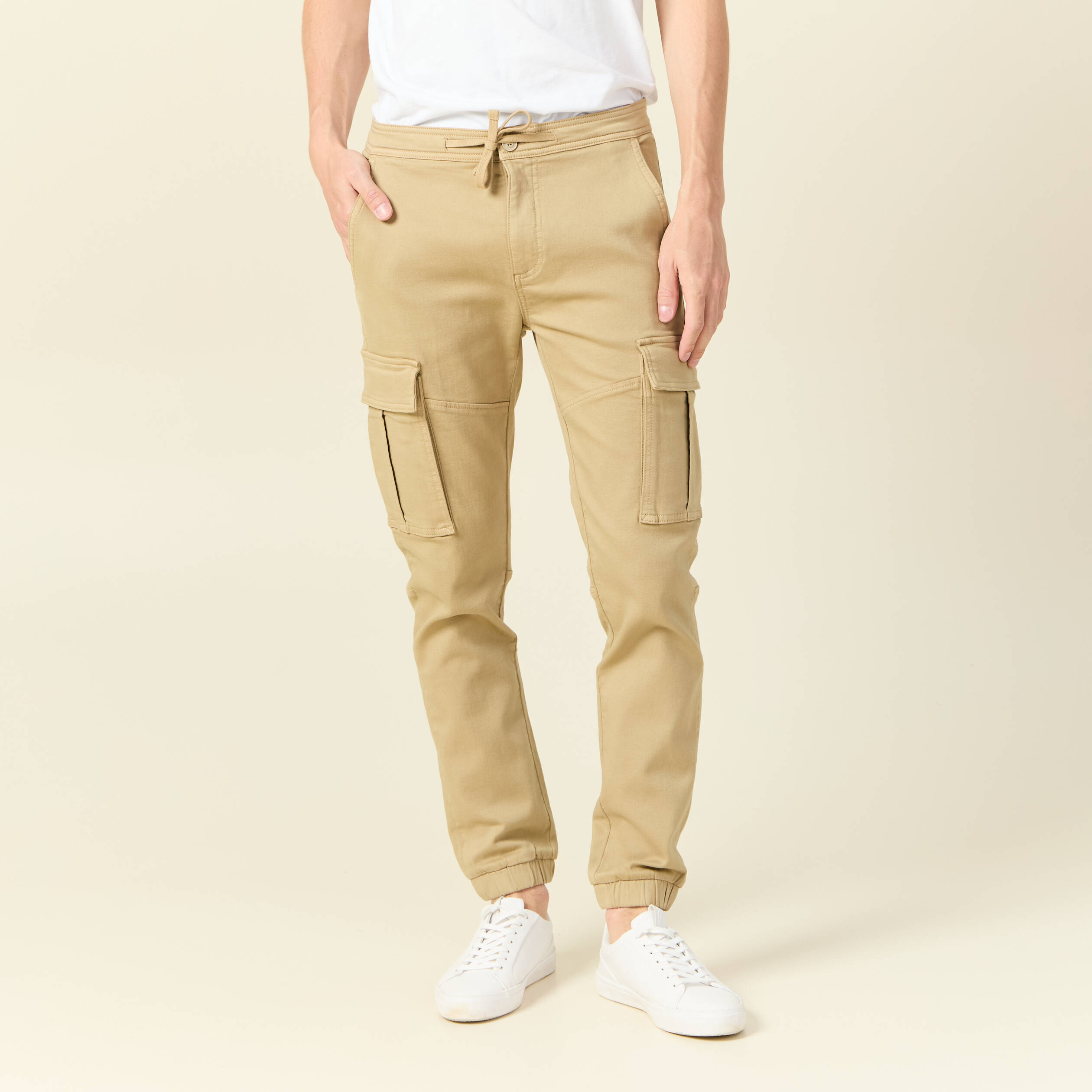 Pantalon battle bas resserré beige homme | Bonobo