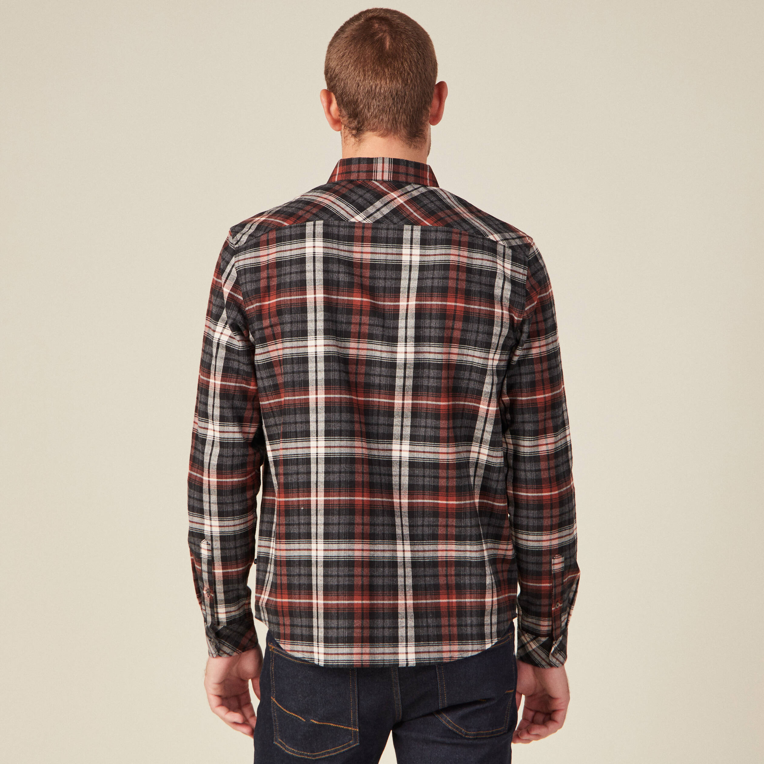 Chemise manches longues marron cognac homme | Bonobo