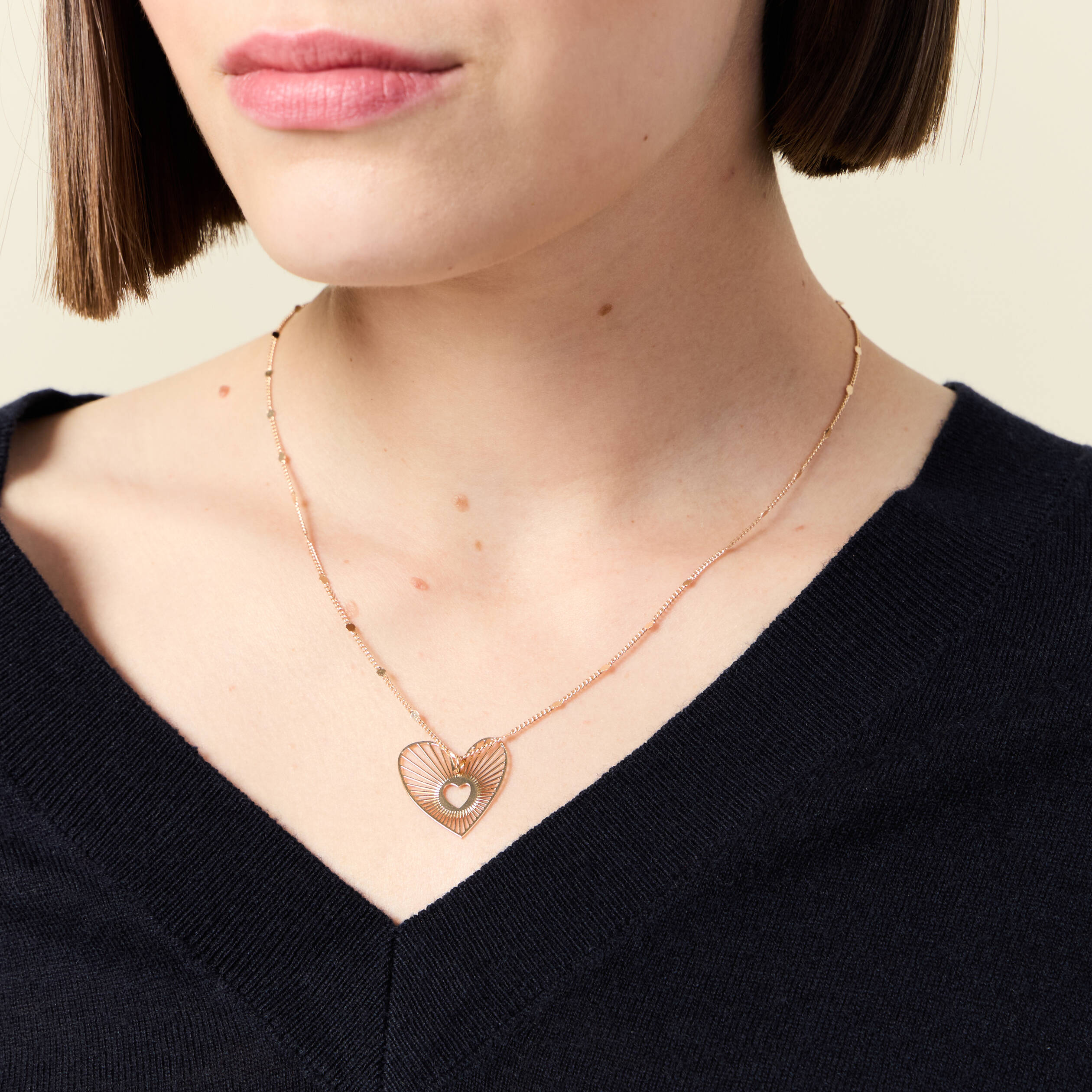 Collier pendentif coeur couleur or femme | Bonobo
