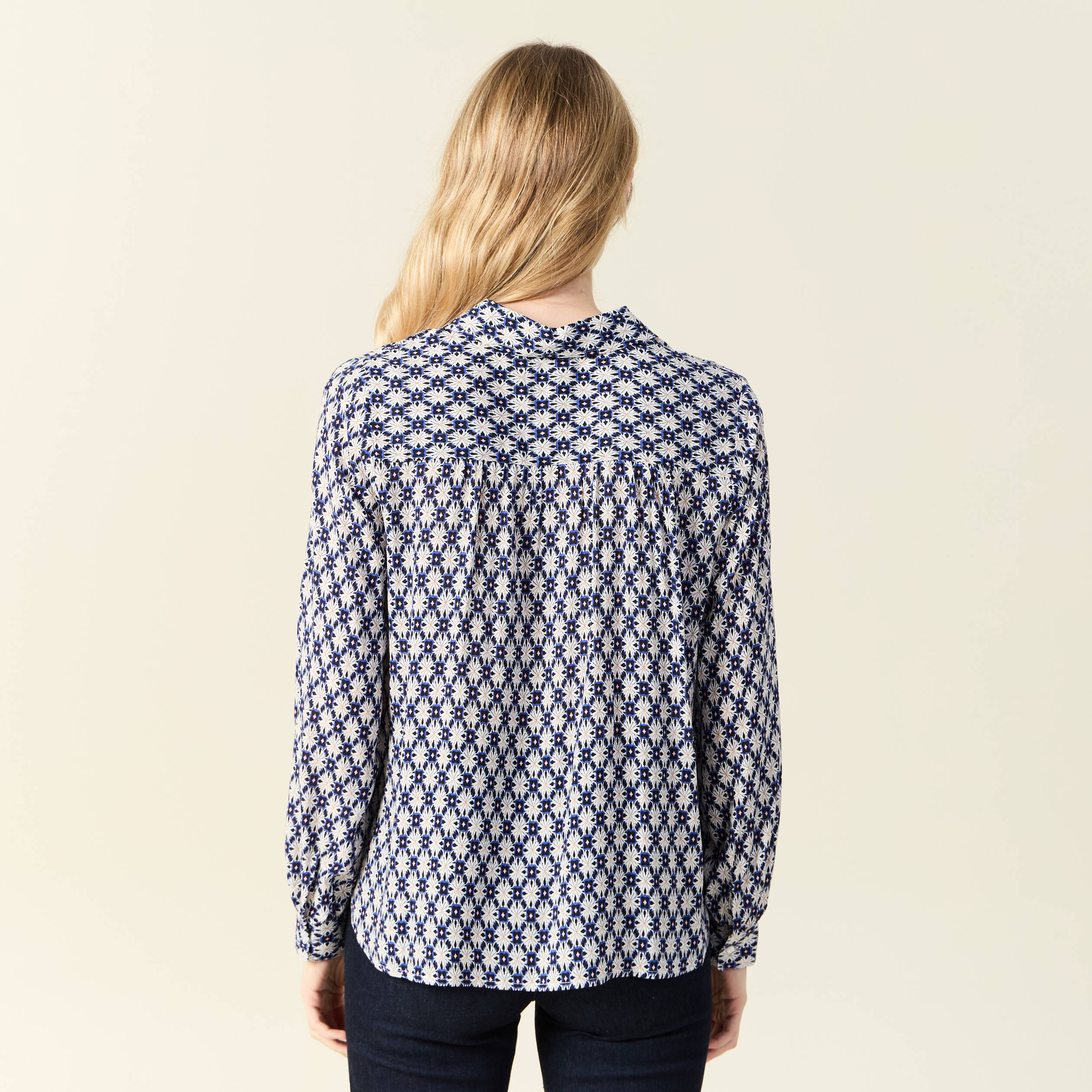 Blouse manches longues bleu femme | Bonobo