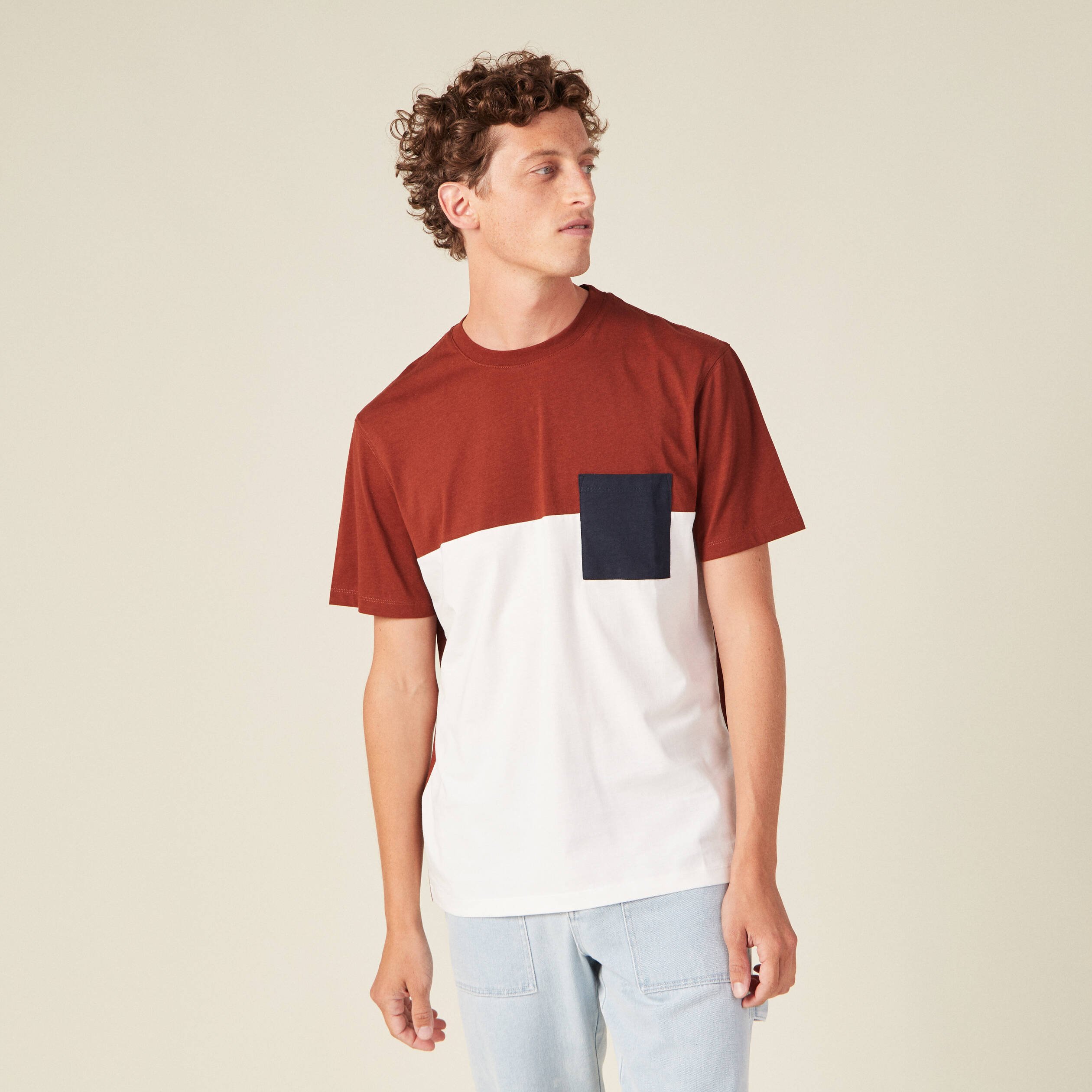 T-shirt éco-responsable marron cognac homme | Bonobo