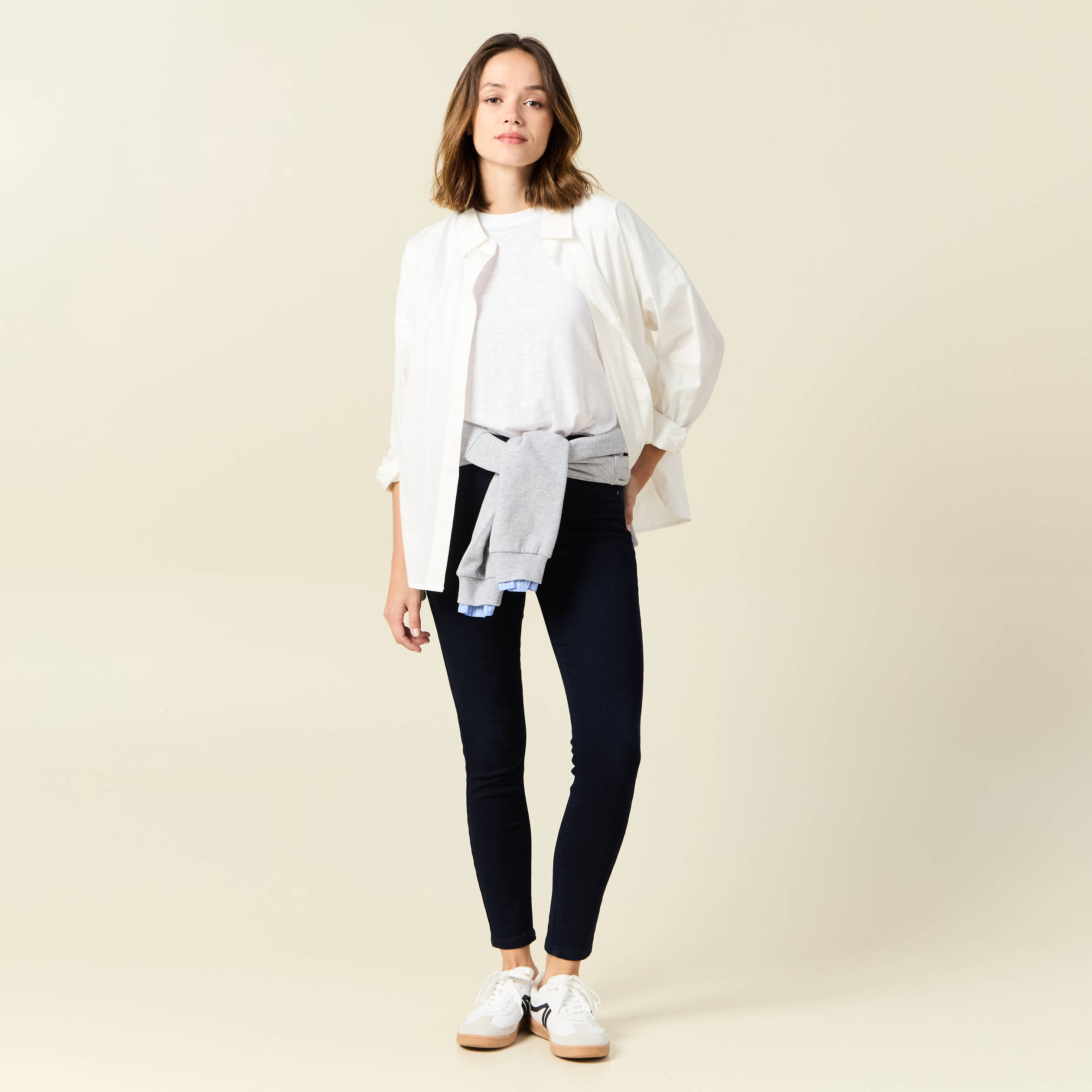 Jeans skinny 7/8ème denim brut femme | Bonobo