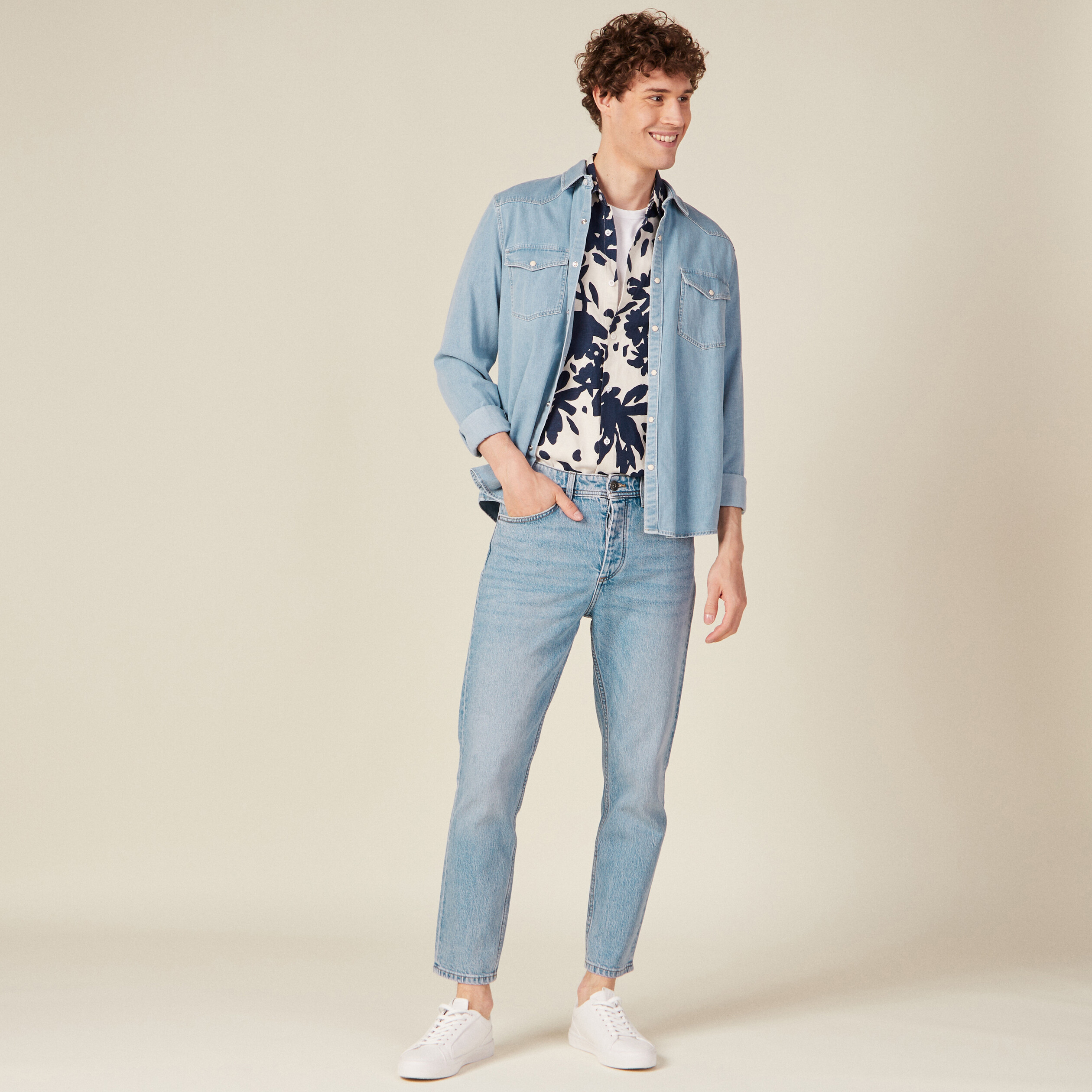 Jeans slim 5 poches denim bleach homme | Bonobo