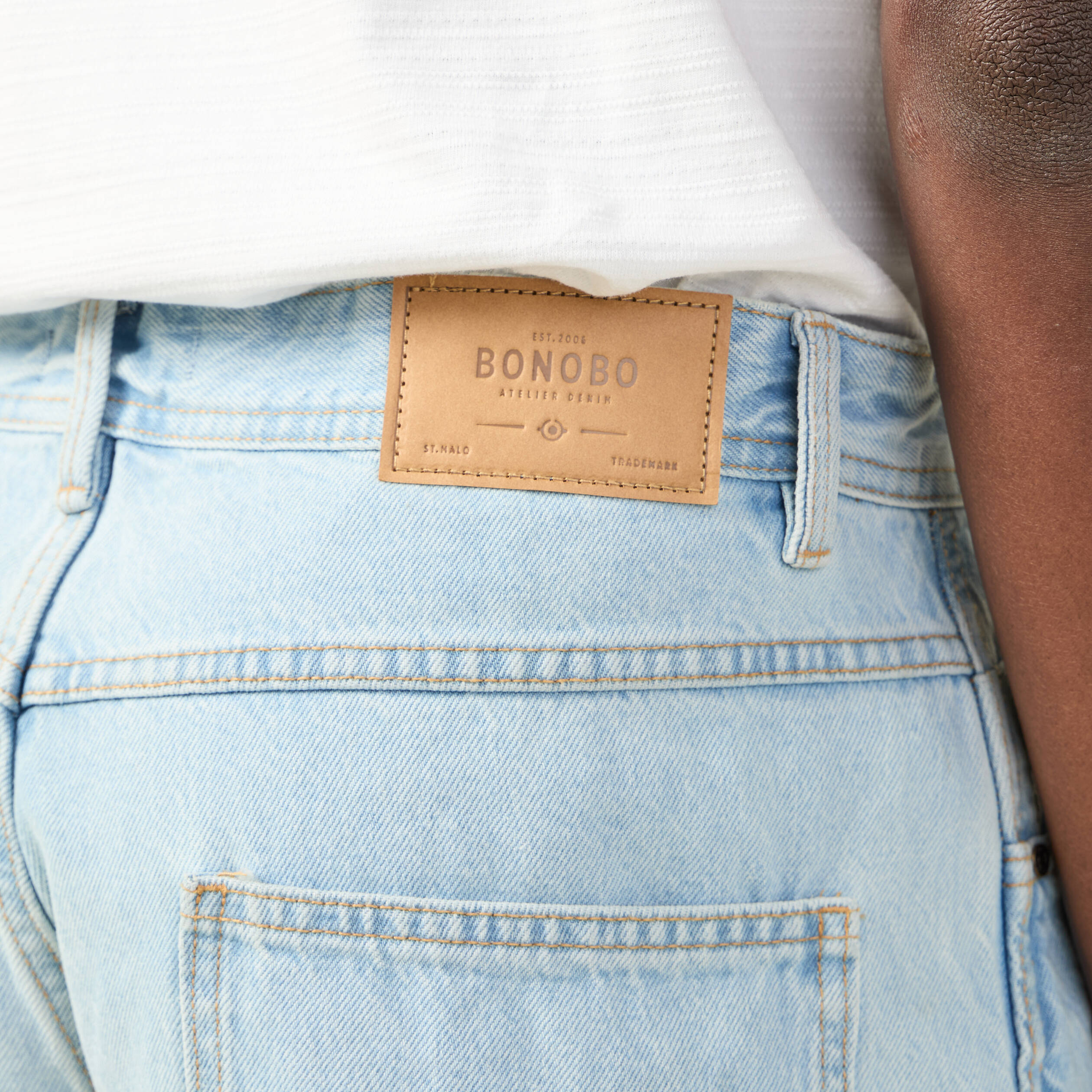 Jeans large charpentier denim bleach homme | Bonobo
